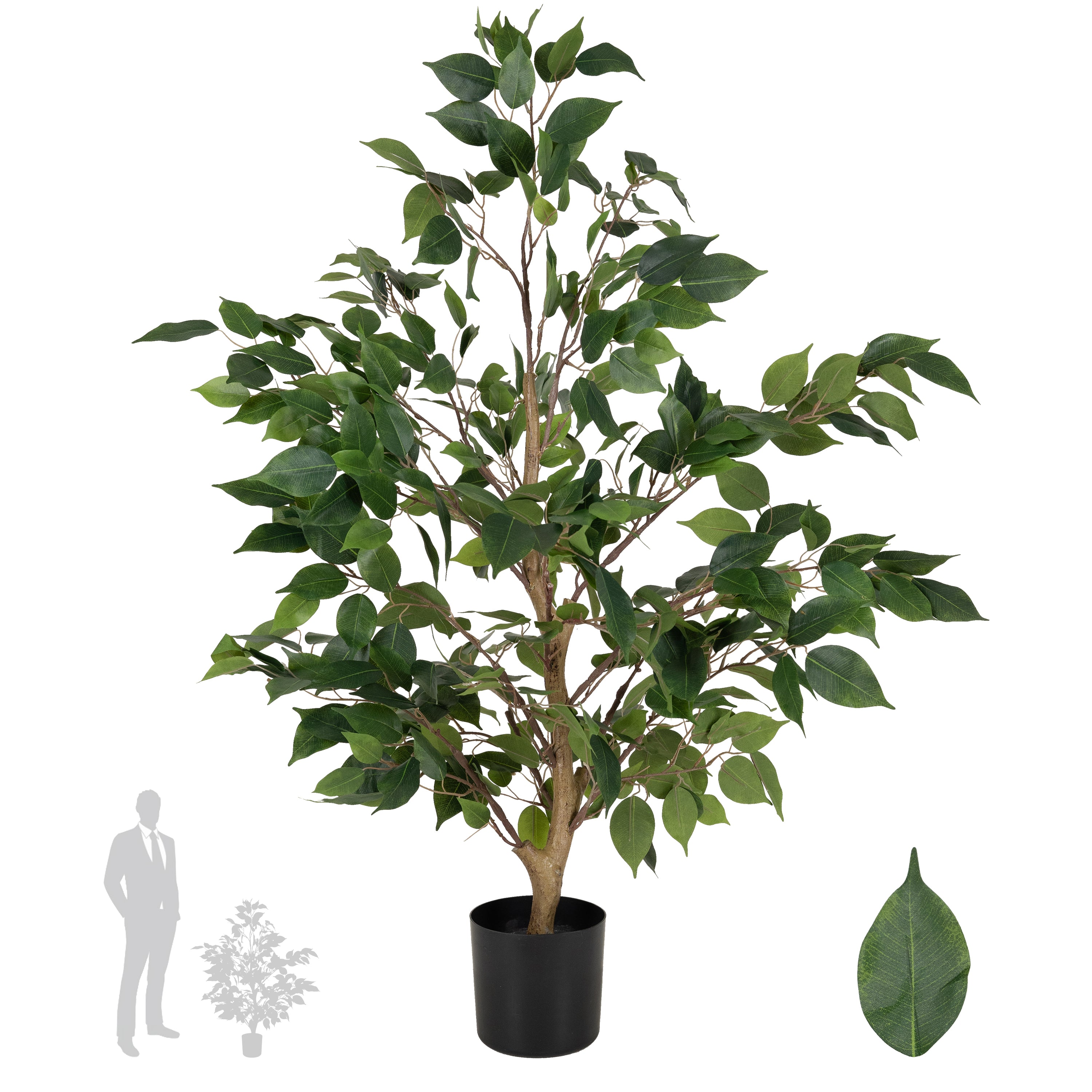 Copac artificial H100 Ficus benjamina cu 504 frunze – Roberto Rossi