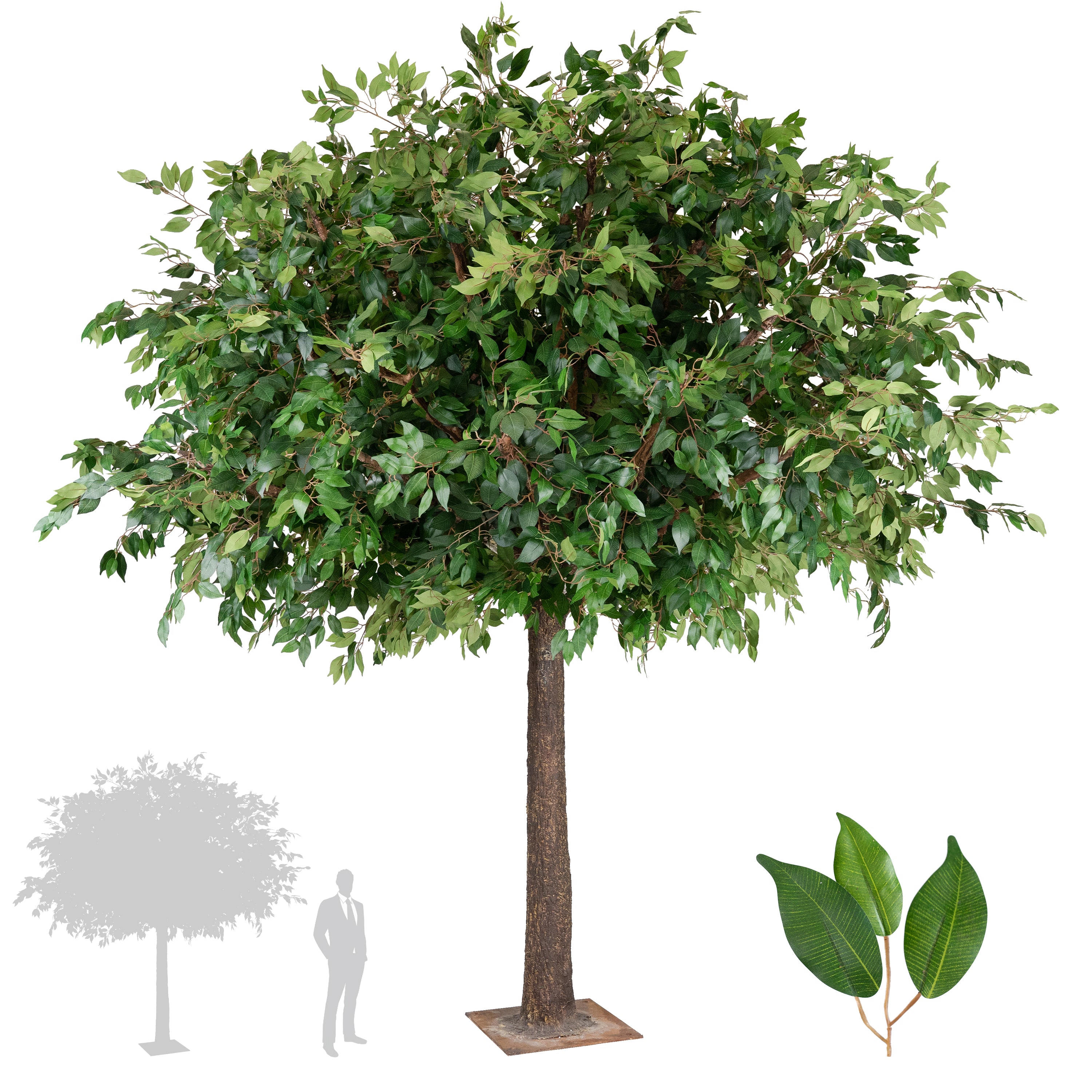 Copac artificial H280cm Ficus gigant. coroana D200cm – Roberto Rossi