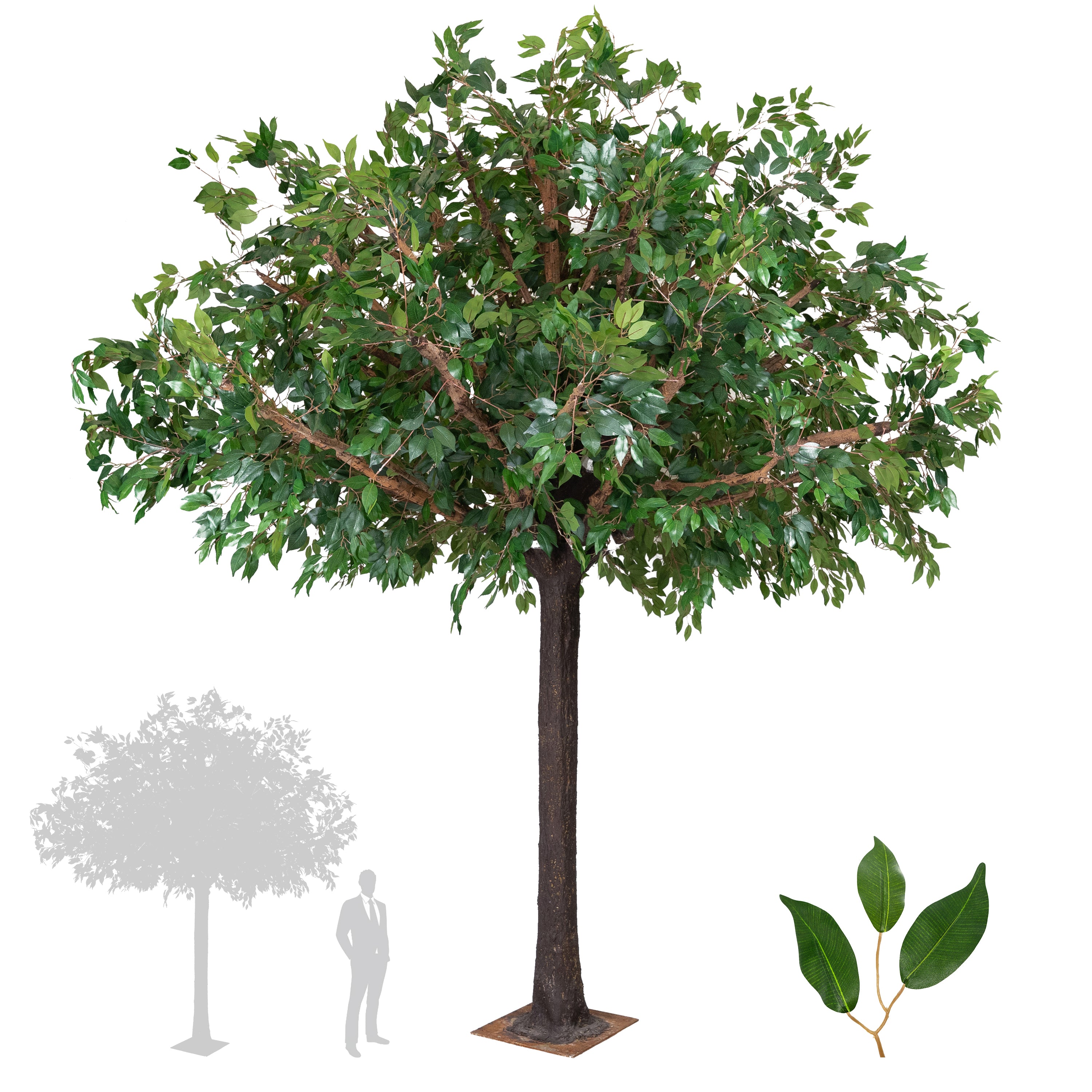 Copac artificial H320cm Ficus gigant. coroana D240cm – Roberto Rossi